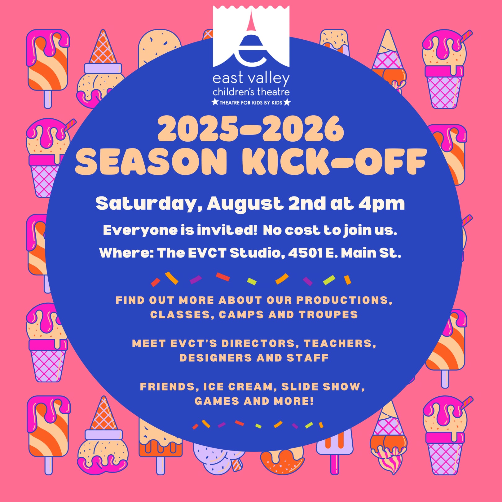 2025-2026 Season Kick-Off🍦 | East Valley Children's Theatre