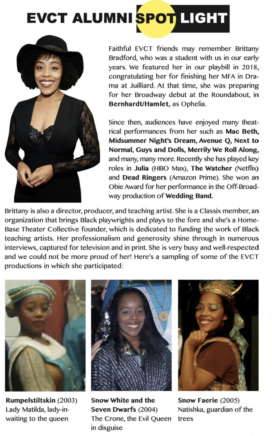 EVCT Alumni Brittany Bradford: Actor and Producer | East Valley ...